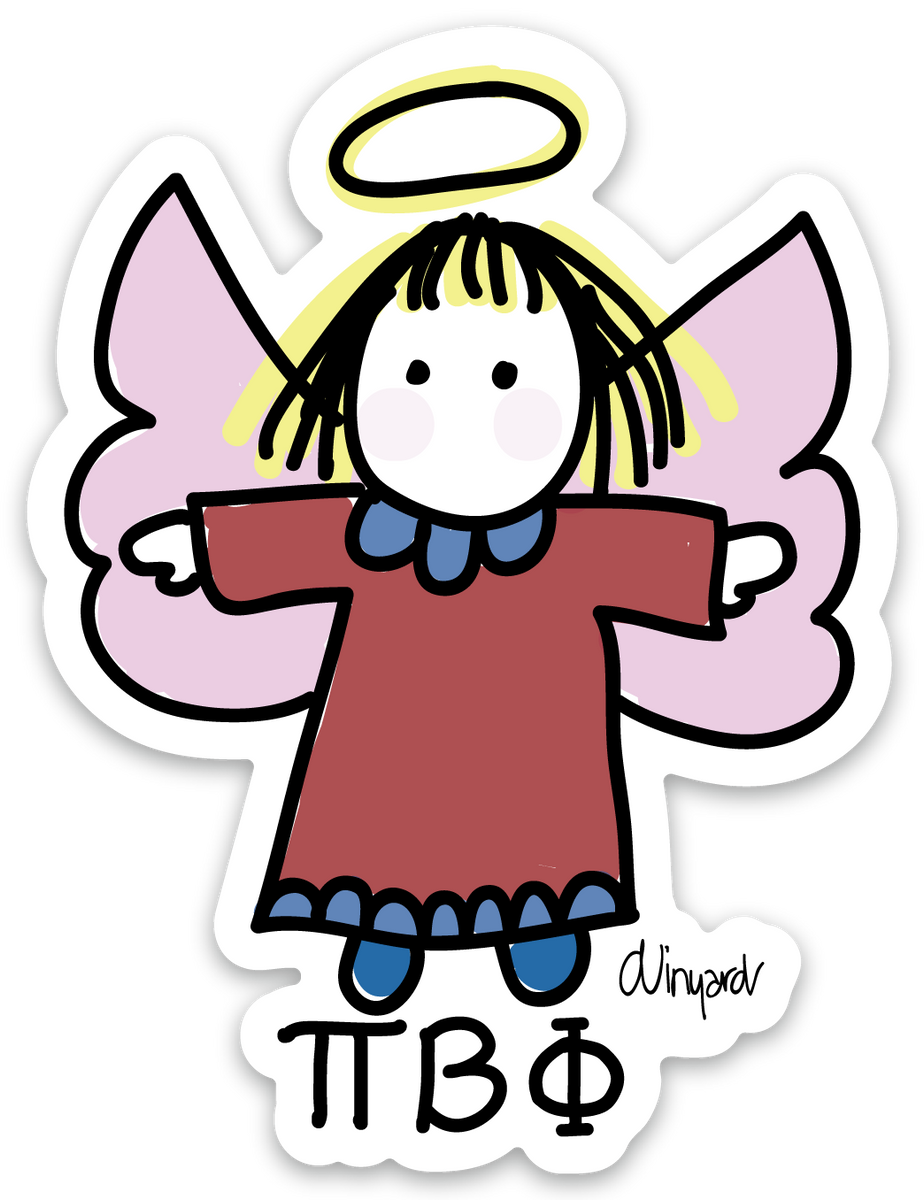 Pi Beta Phi Angel Die Cut Sticker – Debbie Vinyard